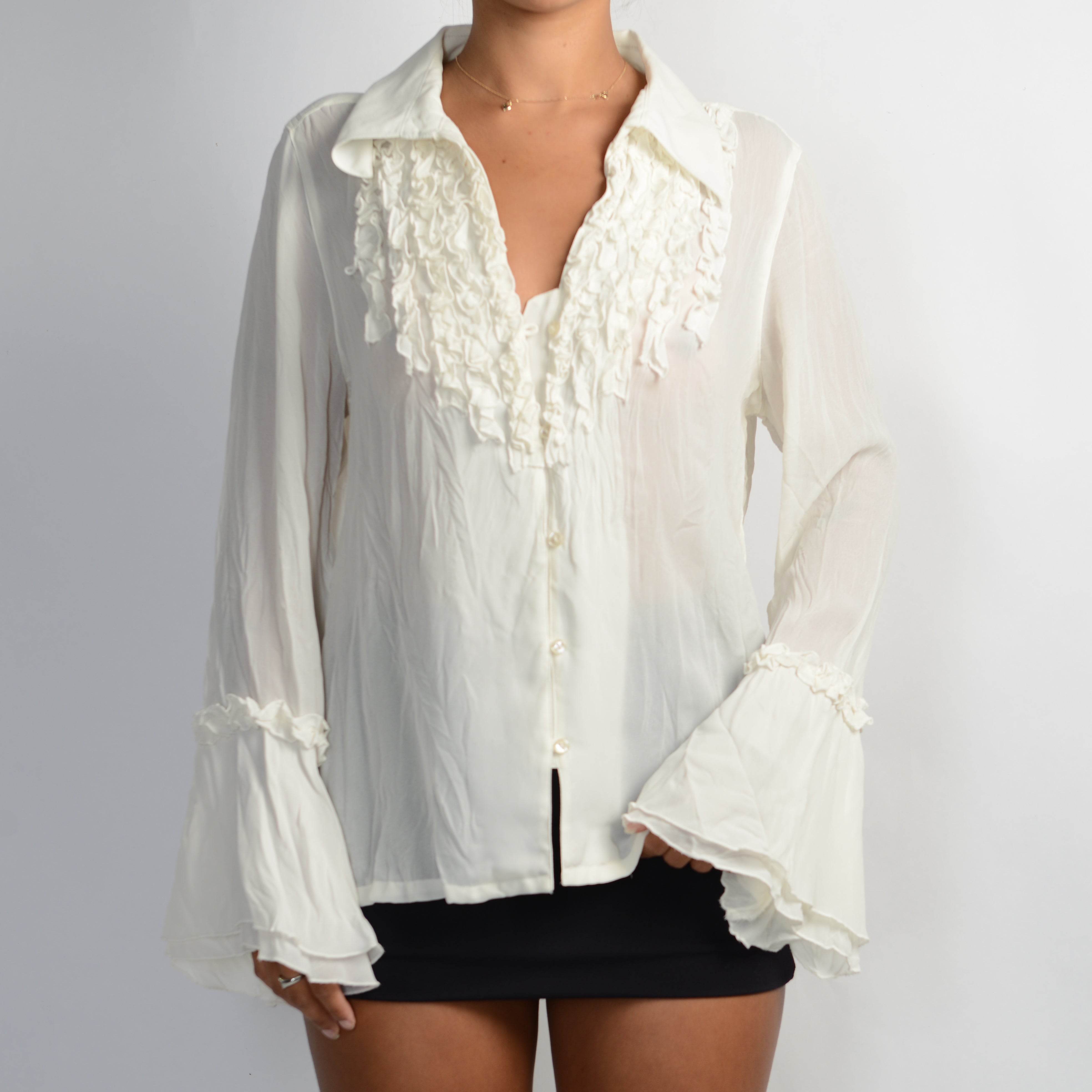 CREAM SHEER BLOUSE – BEAN BY JESS