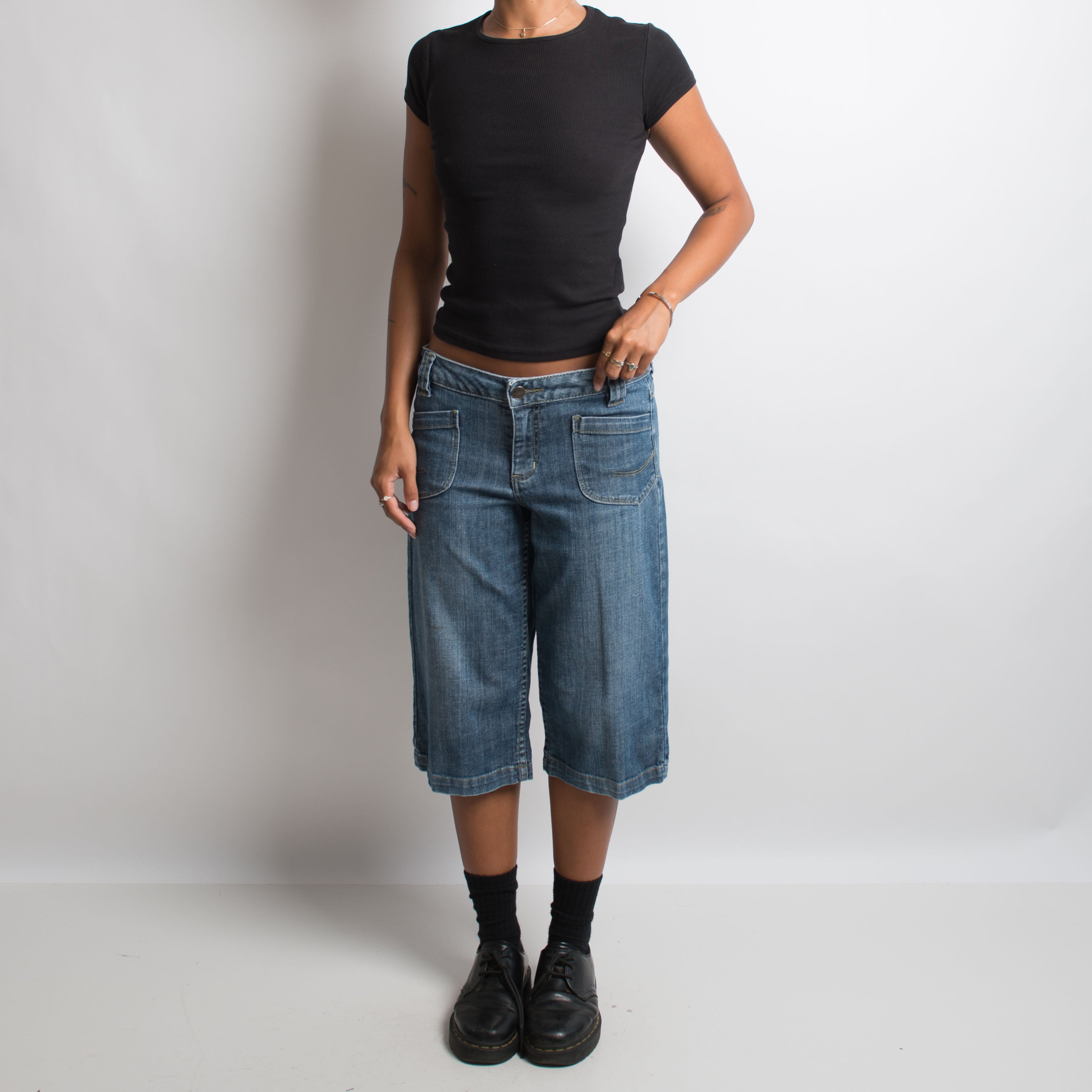 DENIM WIDE LEG JORTS – BEAN BY JESS